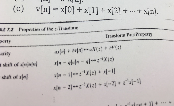Solved 4. A discrete-time signal x[n] has z-transform TABLE | Chegg.com