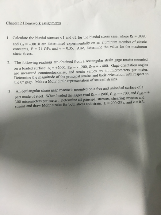 Solved Chapter 2 Homework assignments 1. Calculate the | Chegg.com