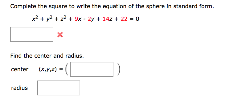 Solved Complete the square to write the equation of the | Chegg.com