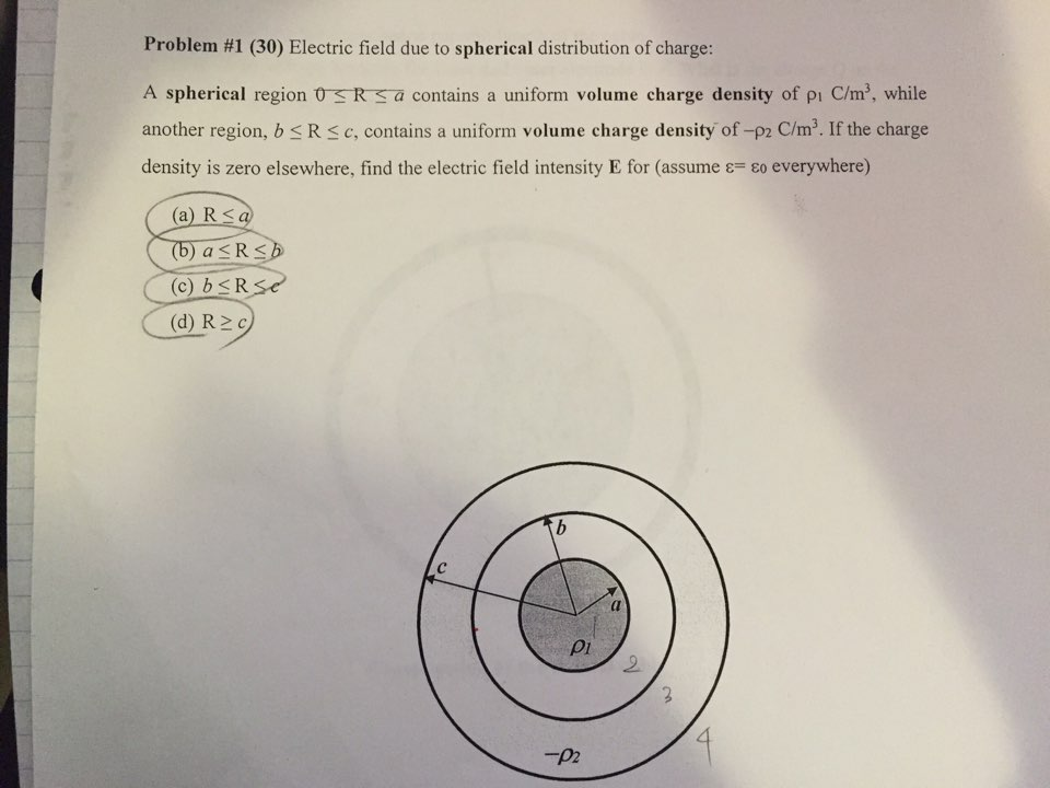 Solved Electric field due to spherical distribution of | Chegg.com