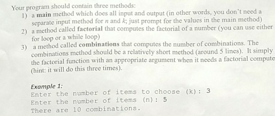 Solved Your program should contain three methods: l) a main | Chegg.com