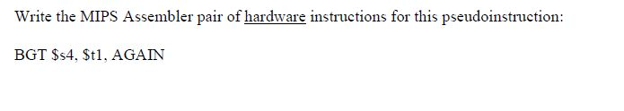 Solved Write the MIPS Assembler pair of hardware | Chegg.com