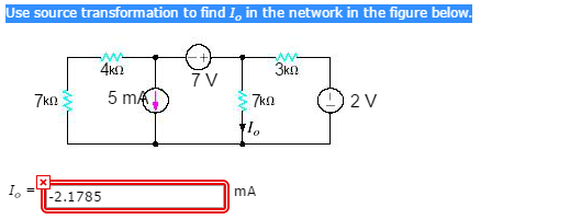 Solved Use source transformation to find Io in the network | Chegg.com