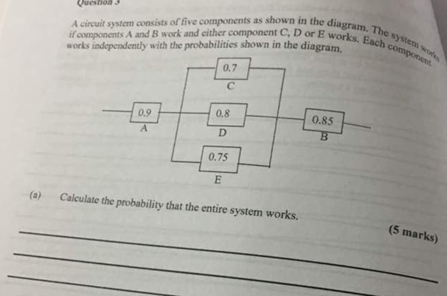 Solved A circuit system consists of five components as shown | Chegg.com