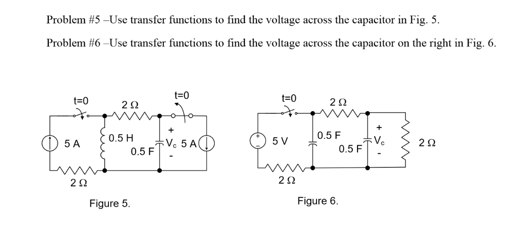 Solved Problem #5-Use transfer functions to find the voltage | Chegg.com