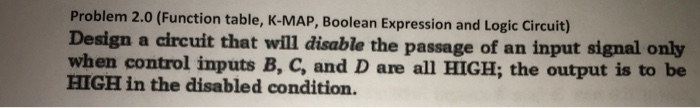 Solved Design a circuit that will disable the passages of an | Chegg.com
