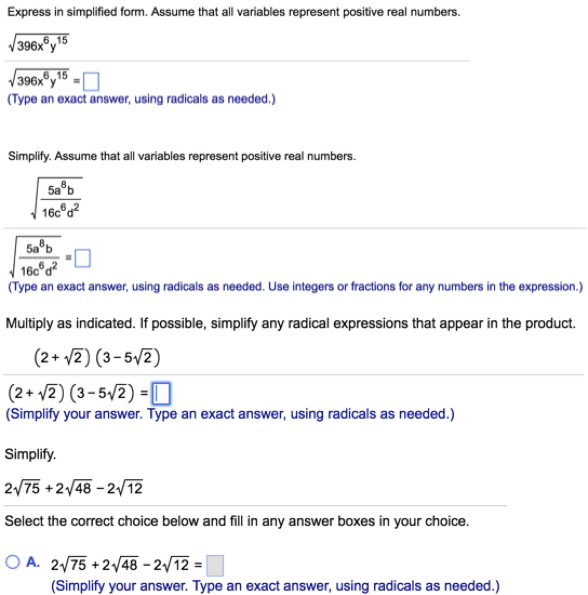 Solved Express in simplified form. Assume that fall | Chegg.com