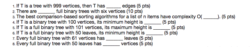 Solved 1. If T is a tree with 999 vertices, then T has_edges | Chegg.com