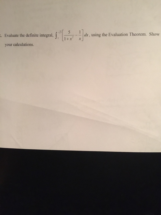 Solved Evaluate the definite integral. integral [5/1+x^2- | Chegg.com