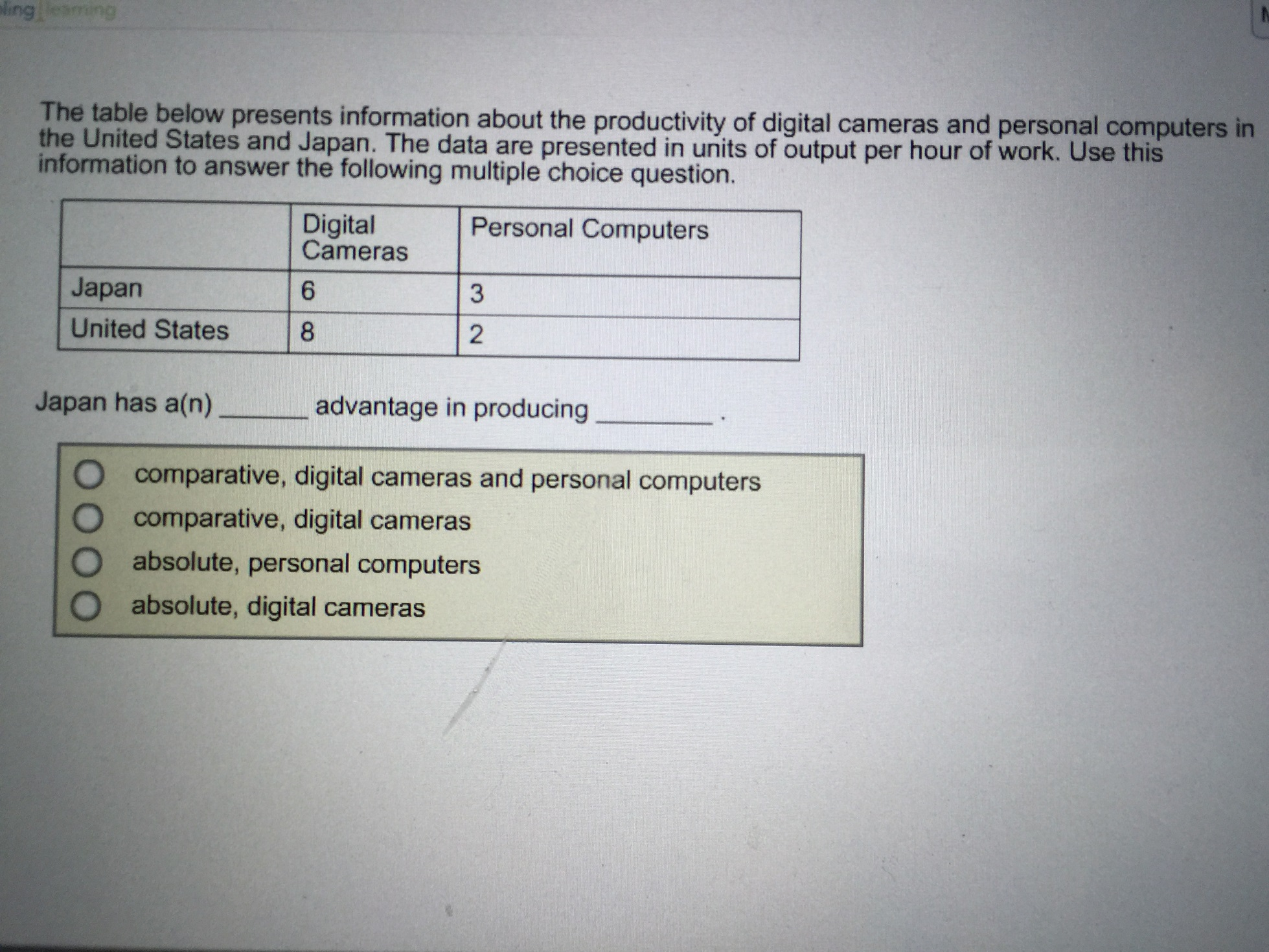 Solved The table below presents information about the | Chegg.com