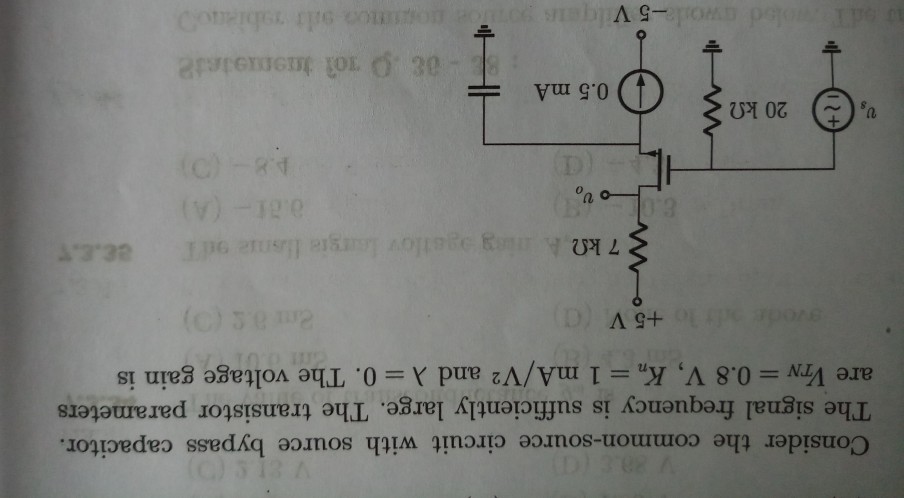 Solved Consider the common-source circuit with source bypass | Chegg.com