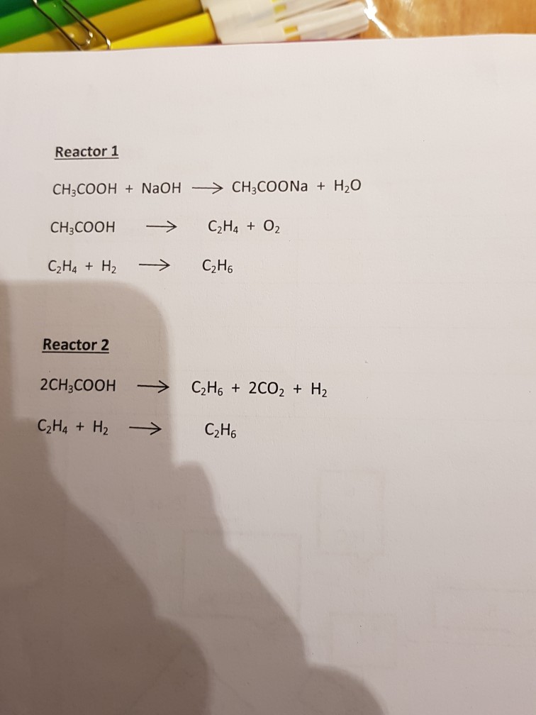 Solved 6 NaOH H20 CH3COONa R2 S2 CH3COOH S 1 12 Purge stream | Chegg.com