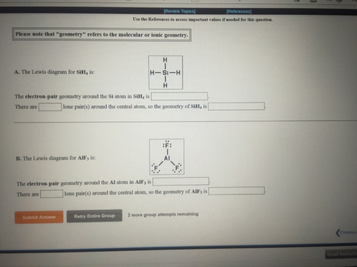 Solved The Lewis diagram tor SiH_4 is: The electron pair | Chegg.com