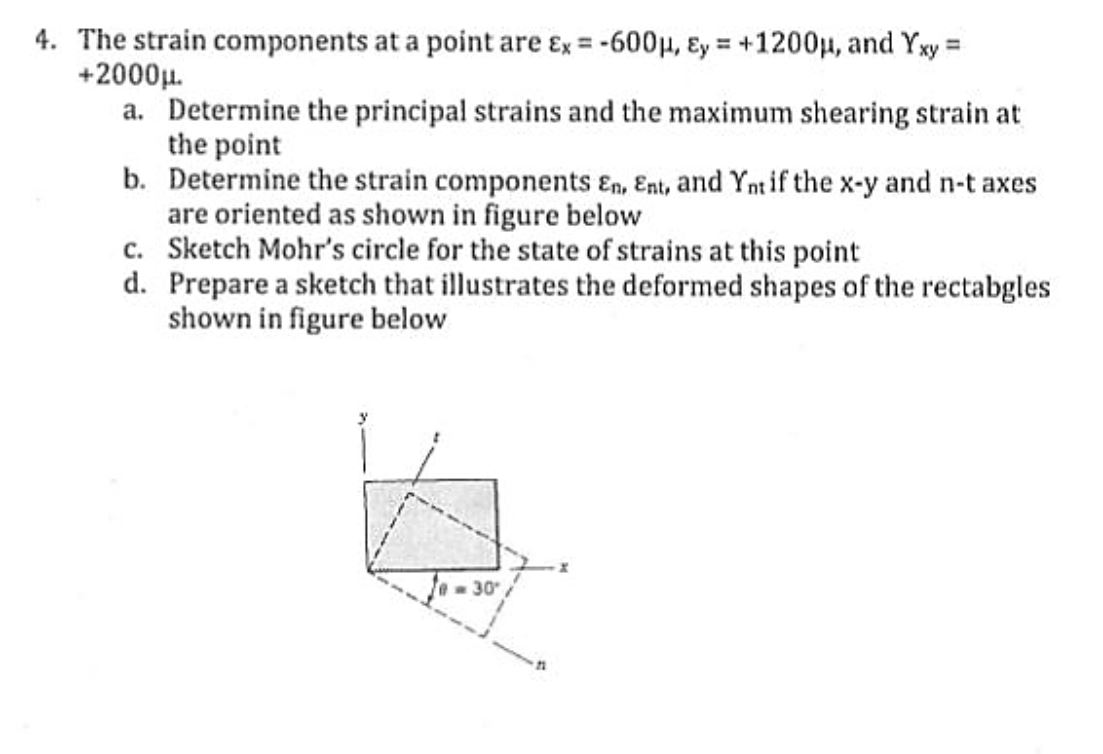 Solved (Principle s?trains) (max shearing strain) (strain | Chegg.com