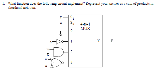 Solved 1 What Function Does The Following Circuit 7674