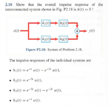 Solved 2.18 Show that the overall impulse response of the | Chegg.com