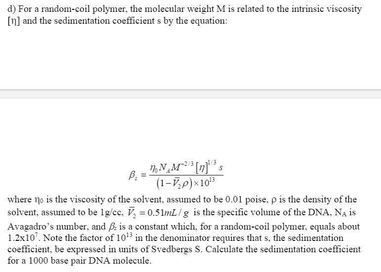 Random coil polymers and DNA When DNA becomes long | Chegg.com