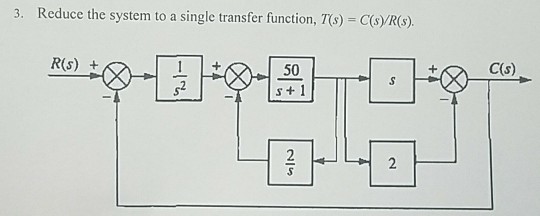 Solved 3. Reduce the system to a single transfer function, | Chegg.com