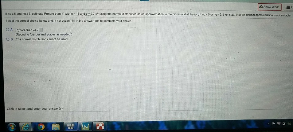 Solved if np is greater than or equal to 5 and nq is greater | Chegg.com