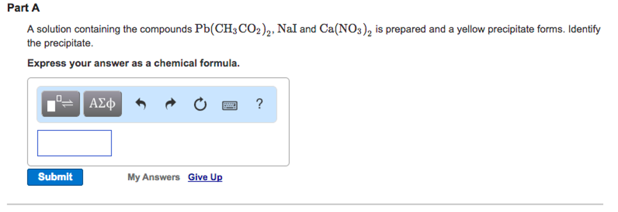 Solved A solution containing the compounds Pb(CH_3CO_2)_2, | Chegg.com