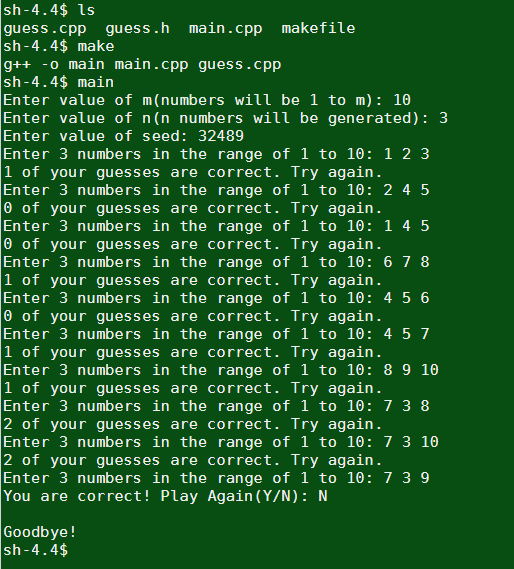 Solved C Program Submit Header File Guessh Implementation File 9182