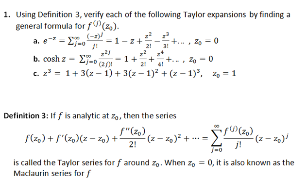 Solved Using Definition 3, verify each of the following | Chegg.com