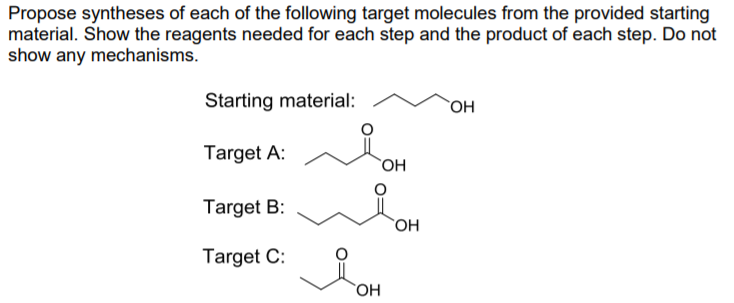 Solved Propose syntheses of each of the following target | Chegg.com