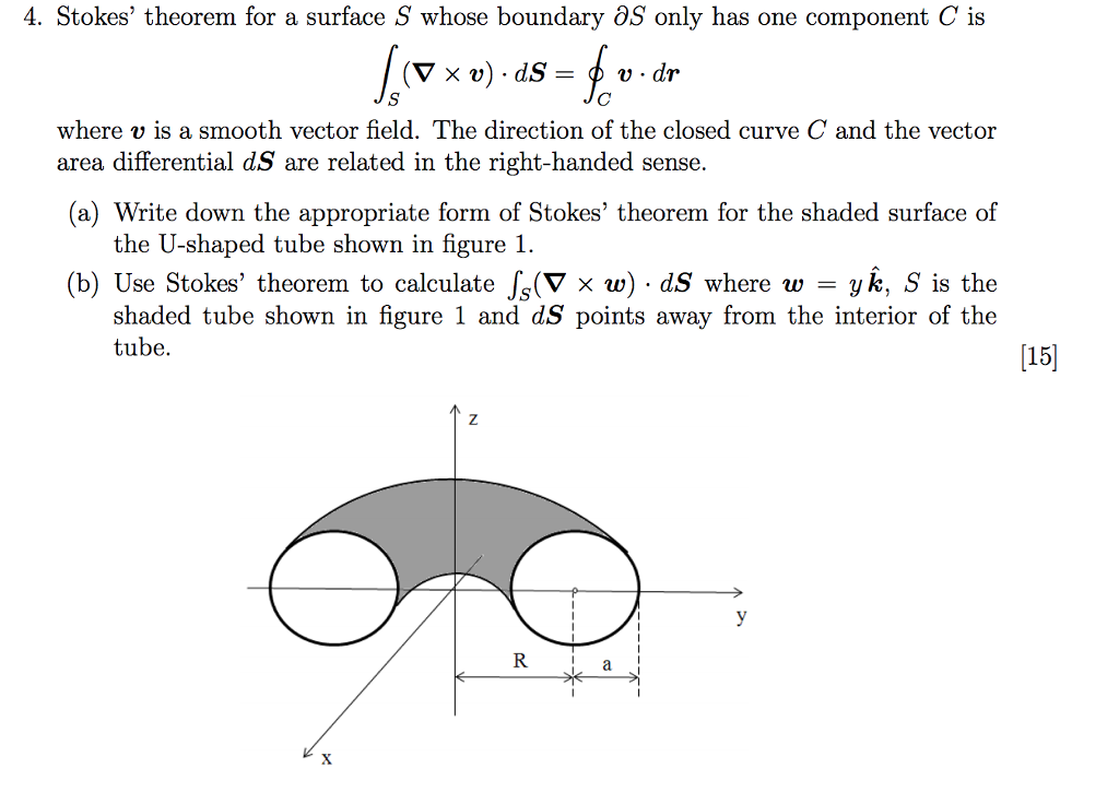 Solved 4. Stokes' theorem for a surface S whose boundary aS | Chegg.com