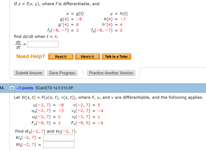 Solved If z = fx, y), where f is differentiable, and x = | Chegg.com