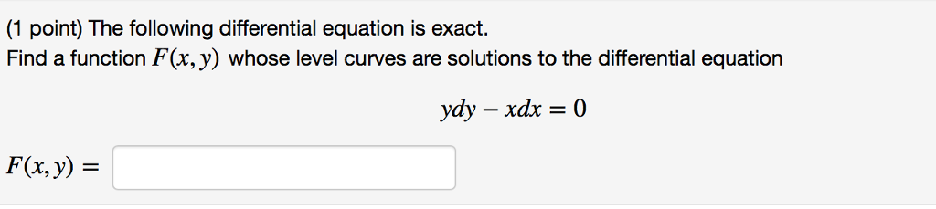 Solved (1 point) The following differential equation is | Chegg.com