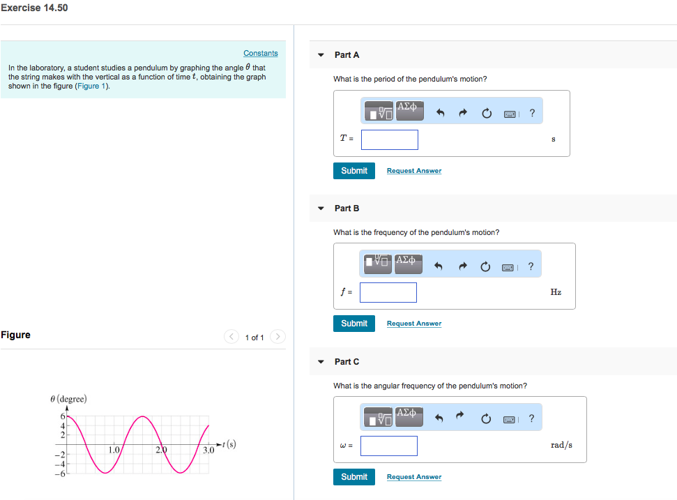 Solved Exercise 14.50 Constants Part A In the laboratory, a | Chegg.com