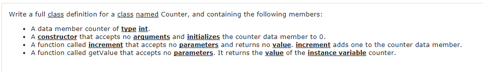 Solved Write a full class definition for a class named | Chegg.com