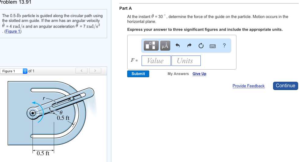 Solved The 0.5-lb particle is guided along the circular path | Chegg.com
