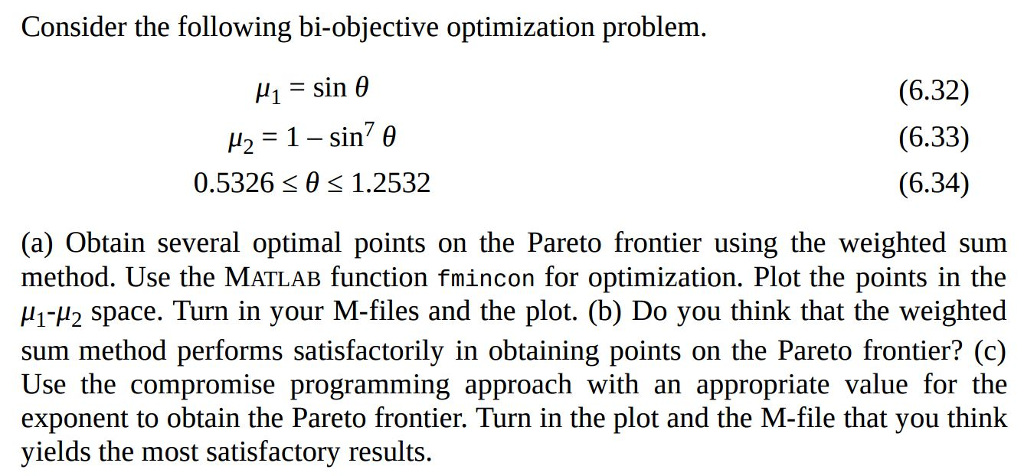 Consider the following bi-objective optimization | Chegg.com
