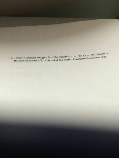 Solved Consider the graph of the function z = f (x, y) = xy | Chegg.com