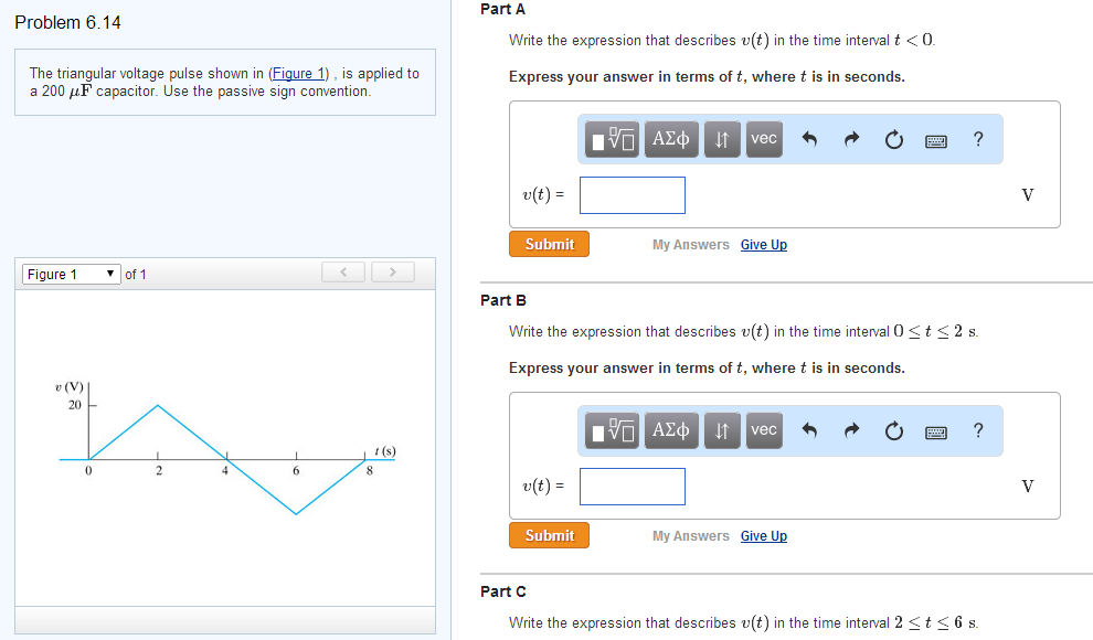 Solved The Triangular Voltage Pulse Shown In Figure 1 Is