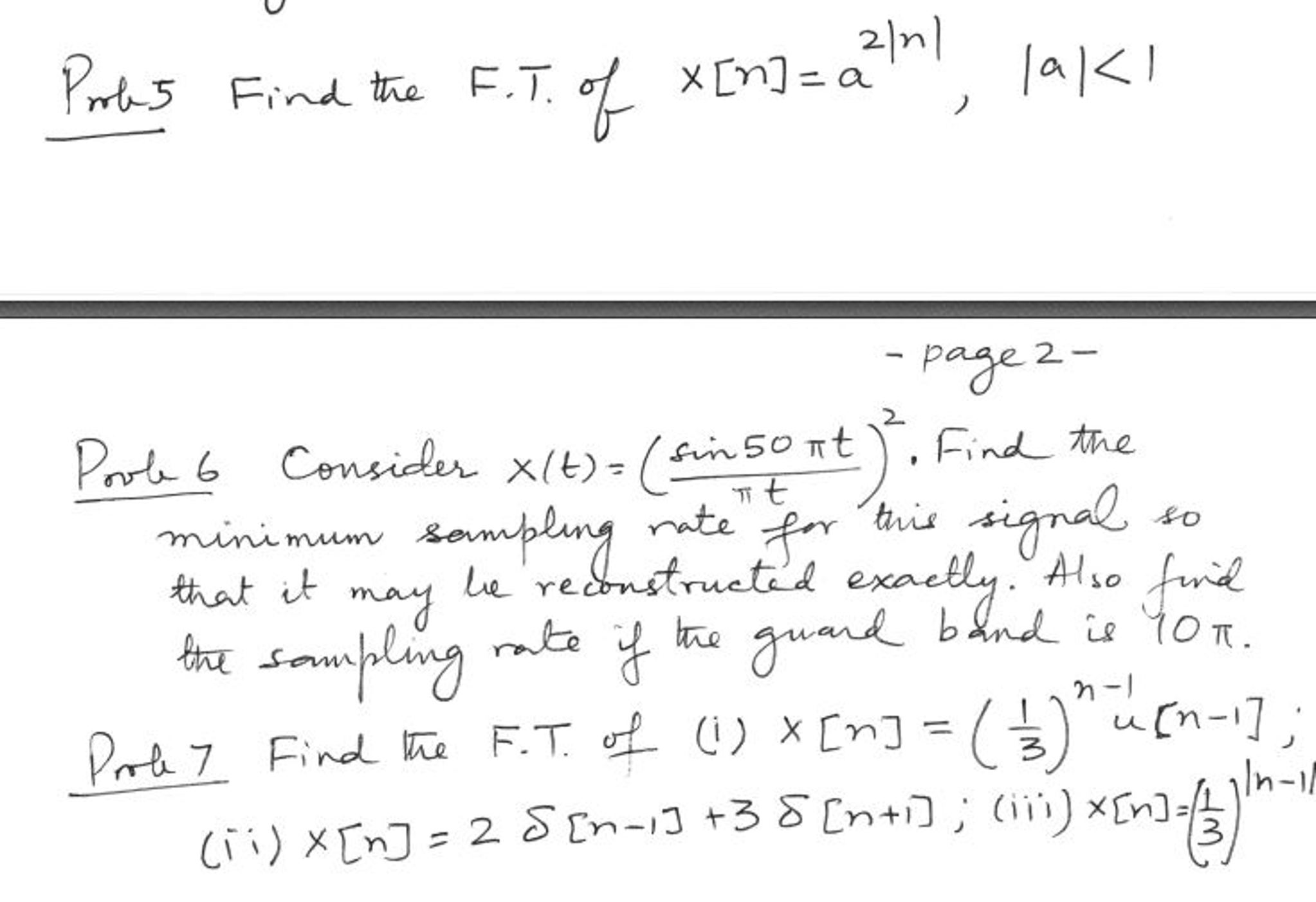 Solved Find The F T Of X n A 2 n a solved-find-the-f-t-of-x-n-a-2-n-a