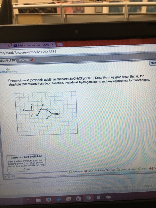 Solved Propanoic acid (propionic acid) has the formula | Chegg.com