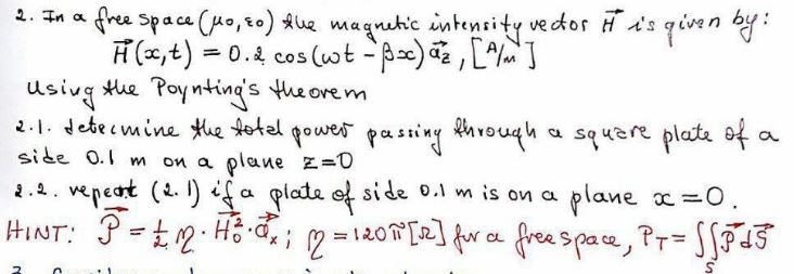 Solved In a free space (mu_0, epsilon_0) the magnetic | Chegg.com