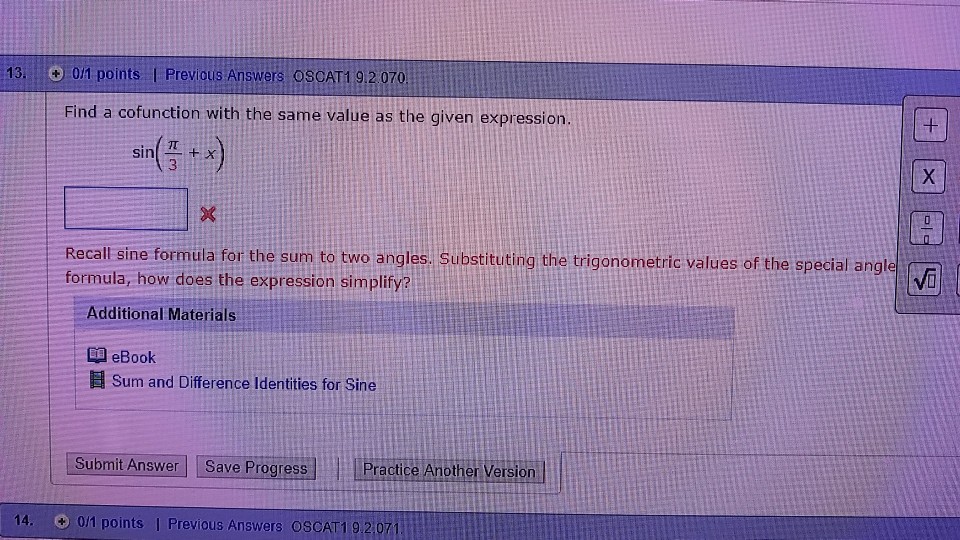 Solved 13. +) 0/1 points ! Previous Answers OSCATI 9.2.070 | Chegg.com