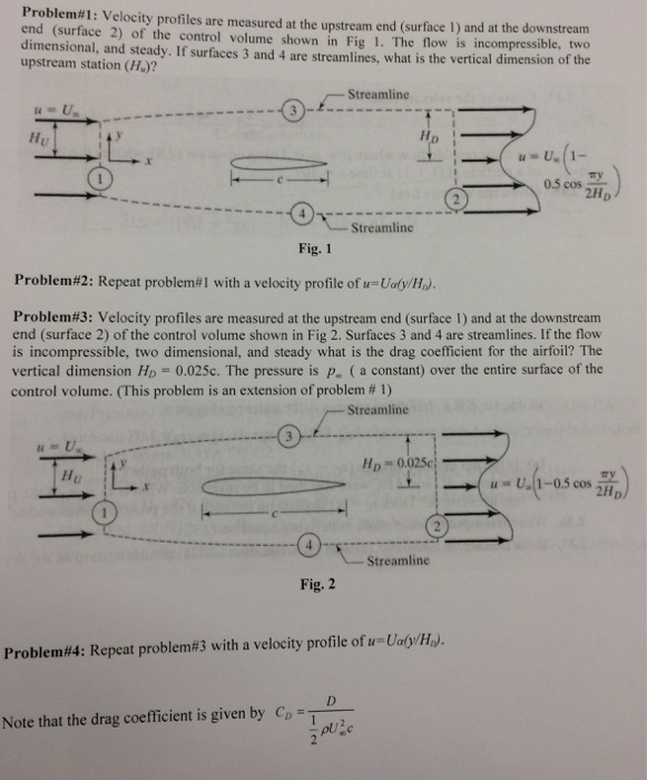 Velocity profiles are measured at the upstream end | Chegg.com