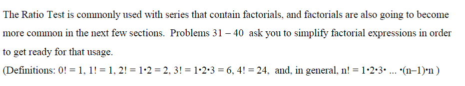 Solved The Ratio Test is commonly used with series that | Chegg.com