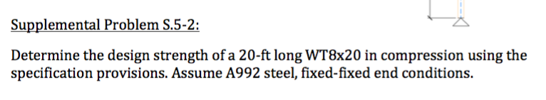 Solved Determine the design strength of a 20-ft long WT8x20 | Chegg.com