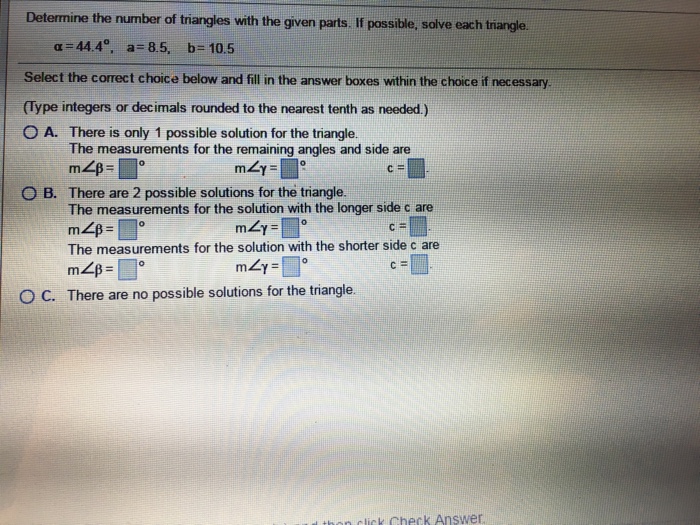 Solved Determine the number of triangles with the given | Chegg.com