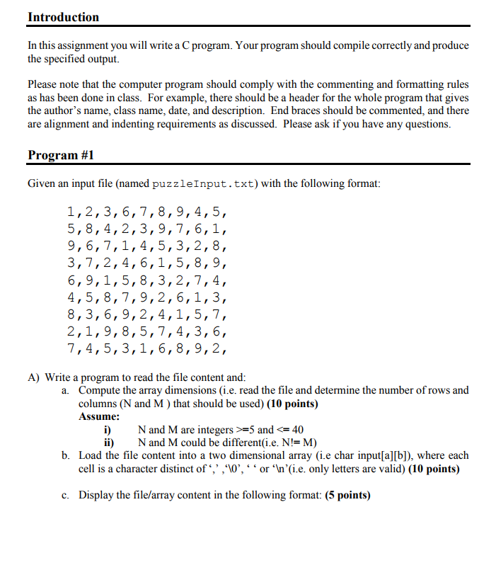 Solved Introduction In this assignment you will write a C | Chegg.com