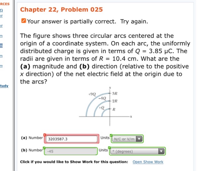 Solved The figure shows three circular arcs centered at the | Chegg.com