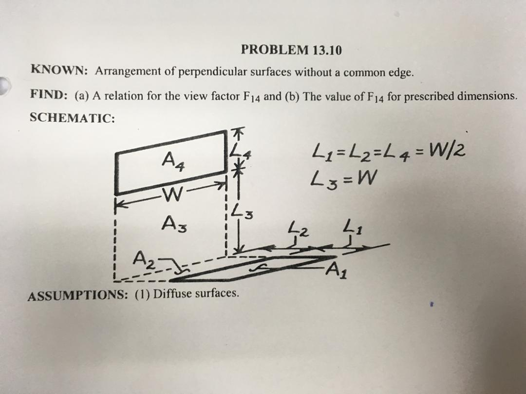 Solved PROBLEM 13.10 KNOWN: Arrangement of perpendicular | Chegg.com