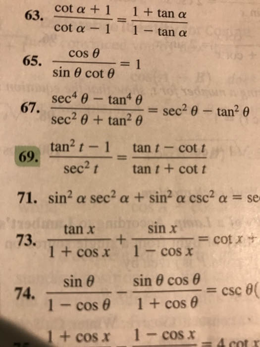 Solved cot alpha + 1/cot alpha - 1 = 1 + tan alpha/1 - tan | Chegg.com