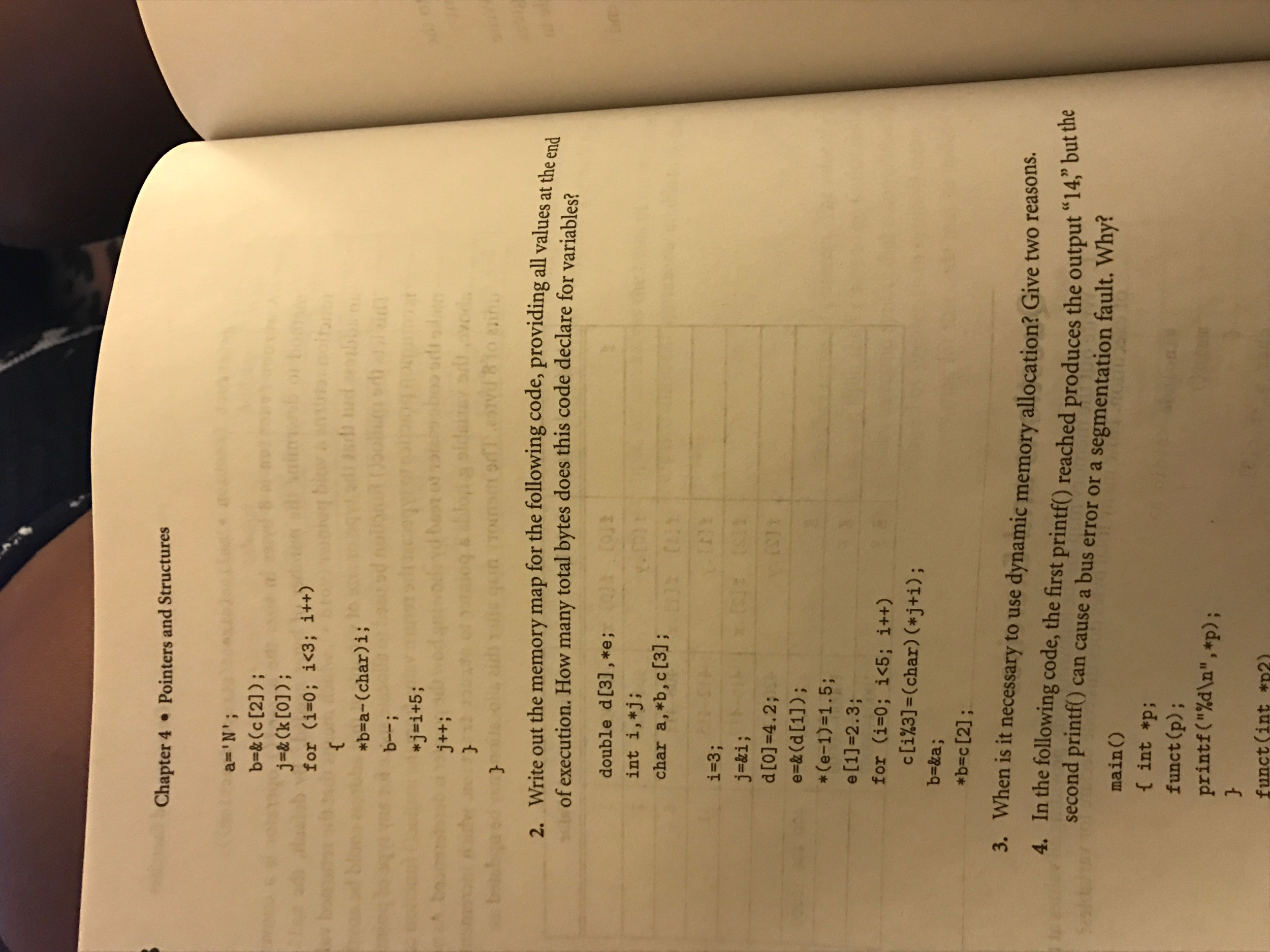 Solved Write out the memory map for the following code, | Chegg.com