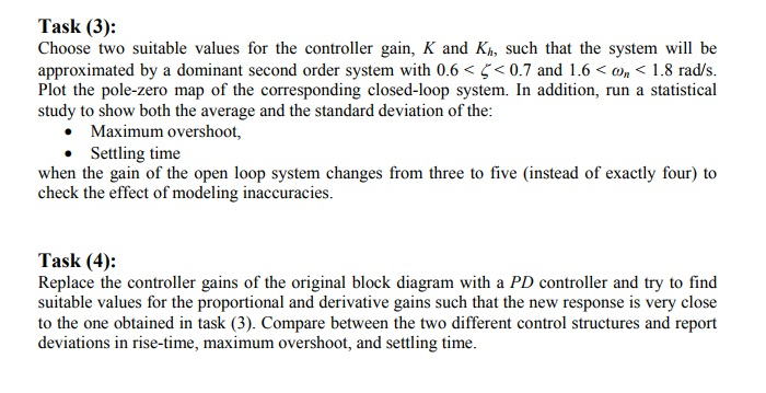 Solved o Problem: Design a closed-loop controller for a | Chegg.com